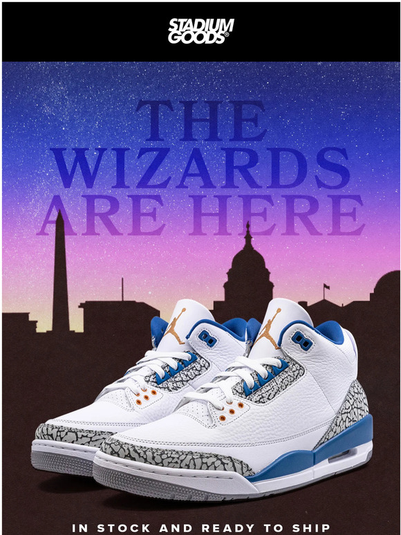 Stadium Goods: Available now: Air Jordan 3 Wizards | Milled