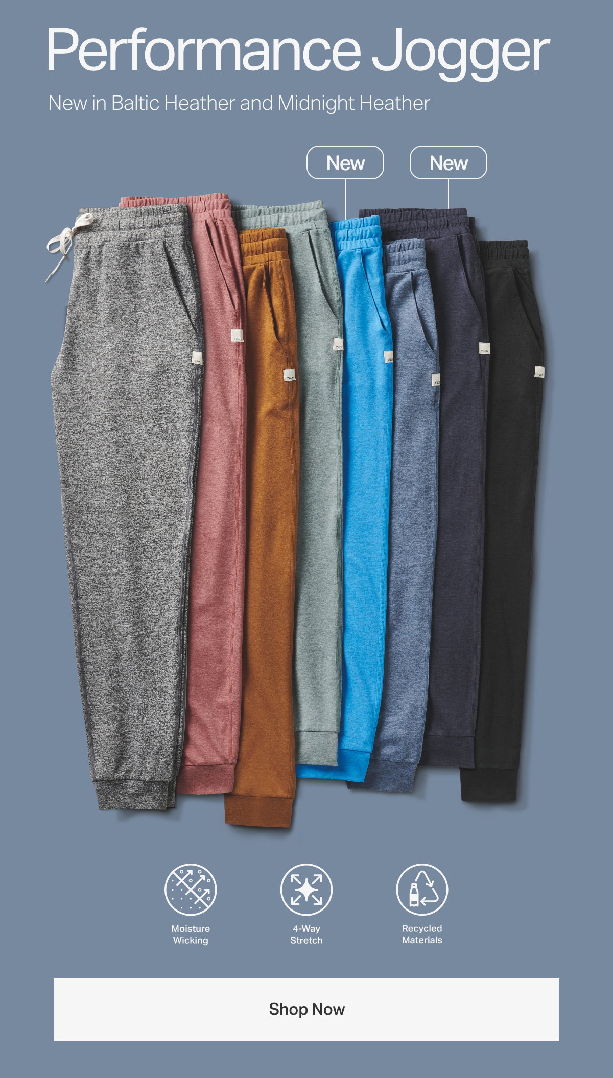 Vuori: New colors: Performance Jogger | Milled