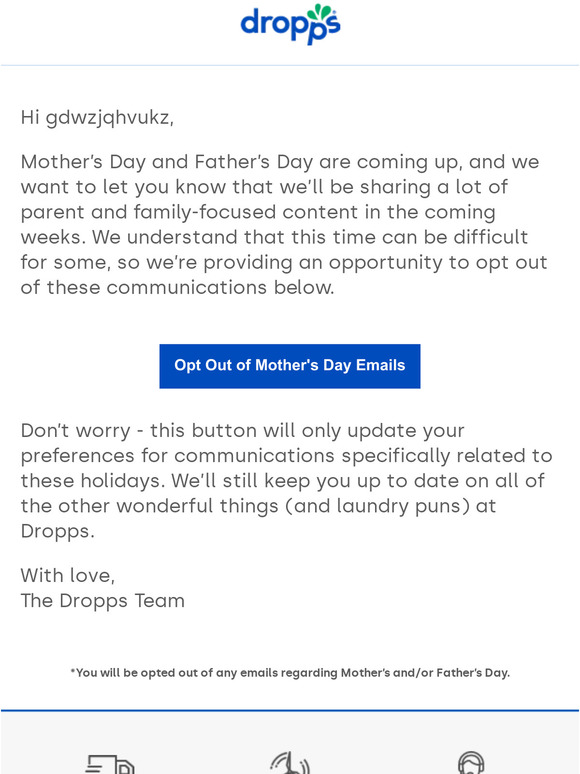 Dropps: How to Opt Out of Mother's Day Emails | Milled