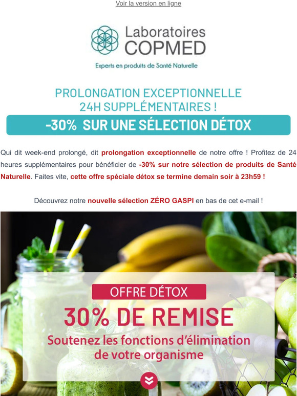Copmed: Prolongation exceptionnelle : Offre DÉTOX ! | Milled