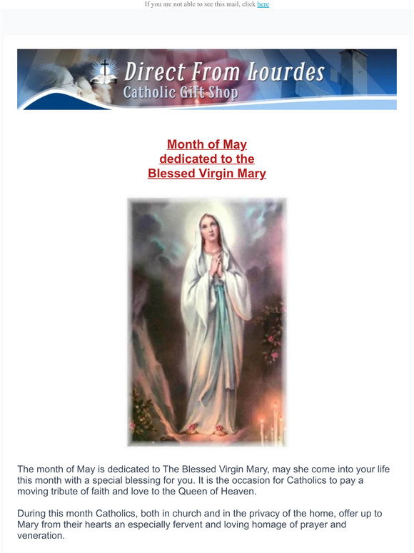 Catholic Gift Shop: A prayer for the month of May - to the Blessed ...