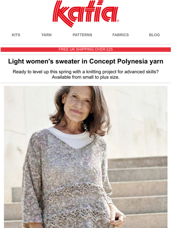 Katia: FREE pattern: Women's sweater for spring days 🌼 | Milled