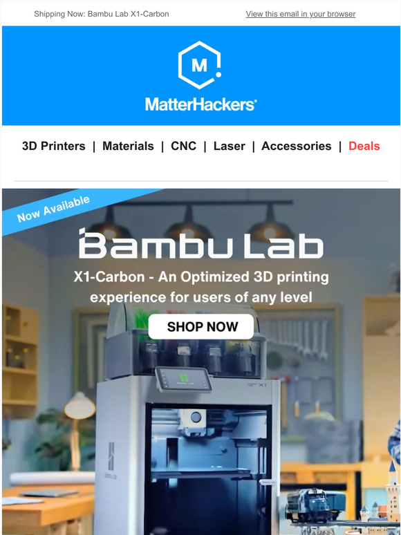 MatterHackers: Shipping Now: Bambu Lab's X1-Carbon Ultrafast 3D Printer ...
