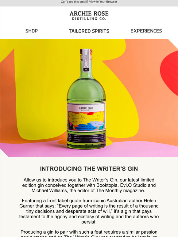 Archie Rose: Meet The Writer’s Gin - On Sale Now 📚🍸 | Milled