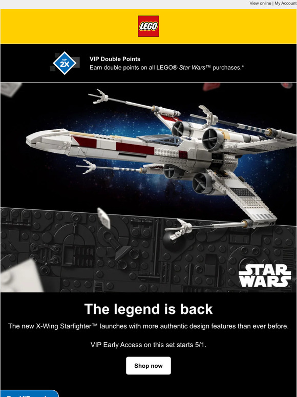 LEGO: VIP Early Access: New LEGO® Star Wars™ X-Wing Starfighter™ | Milled
