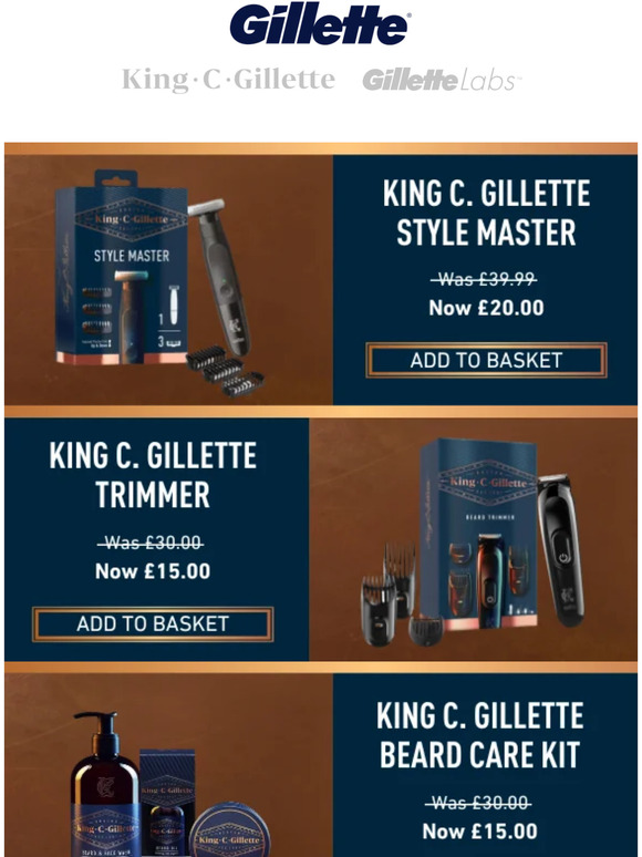 Gillette: 50% off King C. Gillette 👑 Get Father's Day Ready! | Milled