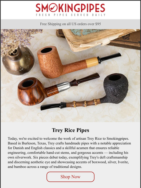 Smokingpipes: Introducing Trey Rice Pipes | Handmade in Texas | Milled