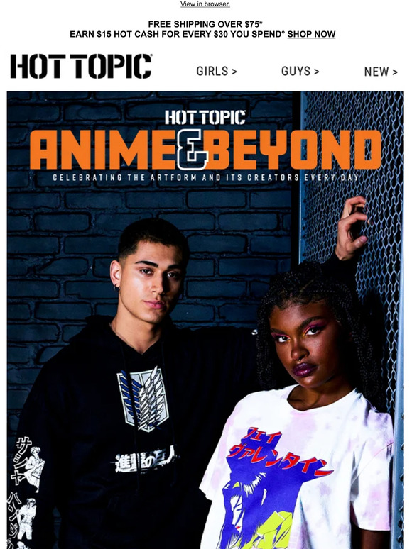 Hot Topic: Show your love of anime all. month. long. 💥 | Milled