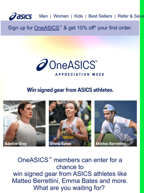 ASICS: Sign up to enter into the OneASICS™ Appreciation Week ...