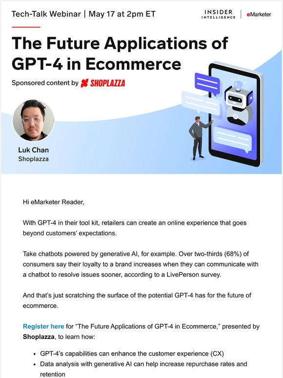 Insider Intelligence: [Register] How GPT-4 Is Reshaping Retail CX | Milled