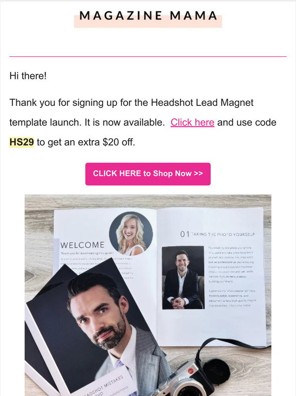Magazine Mama: New! Headshots Lead Magnet Template Now Available! | Milled