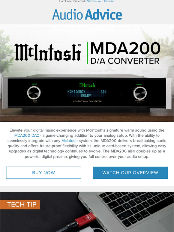 Audio Advice: New Review! McIntosh MDA200 DAC: Premium Digital ...