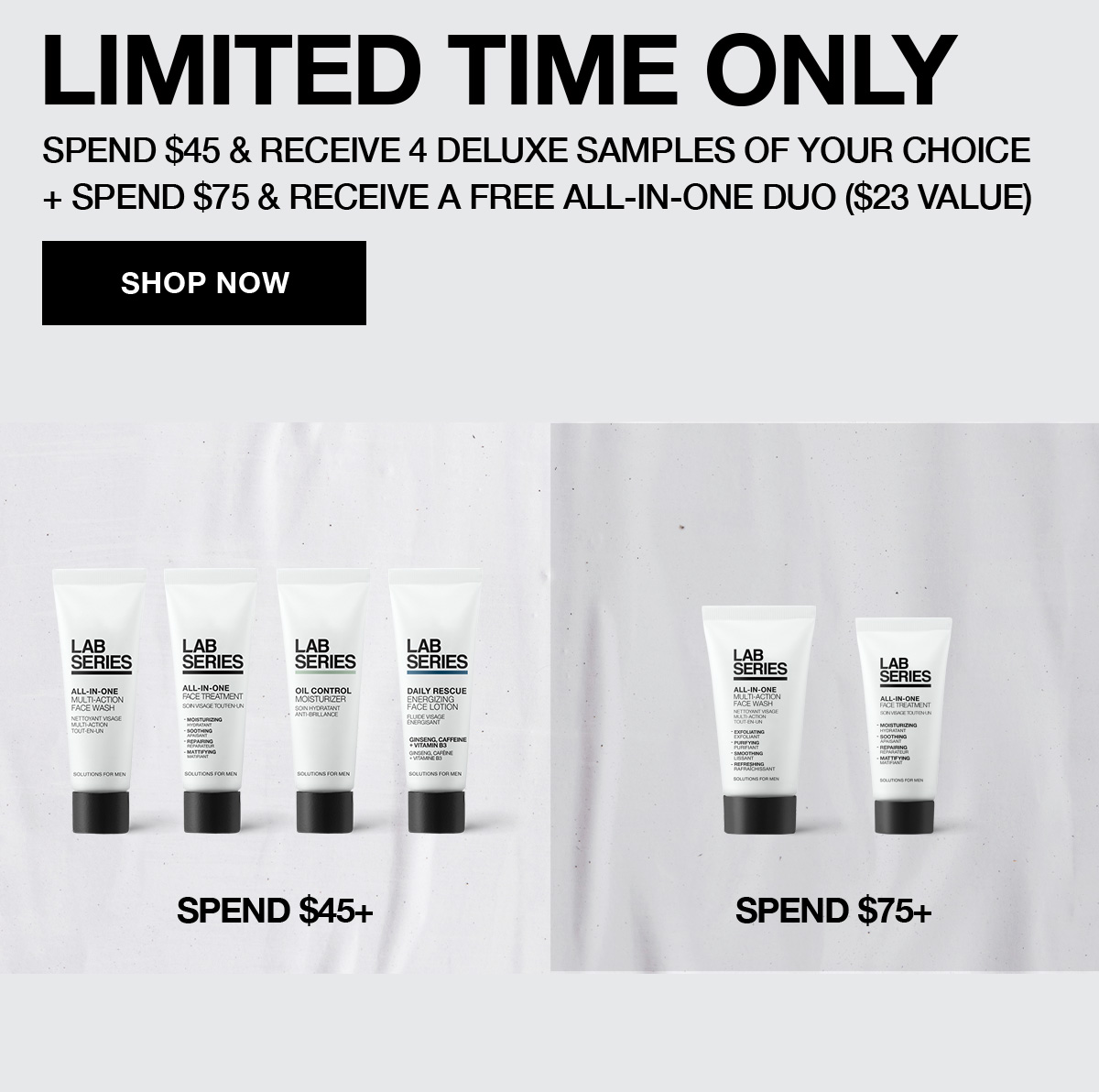 Lab Series: Online Exclusive: 4 Deluxe Samples + All-In-One Duo, FREE ...