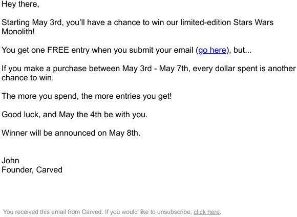 Carved: We're giving away a Star Wars Monolith! | Milled