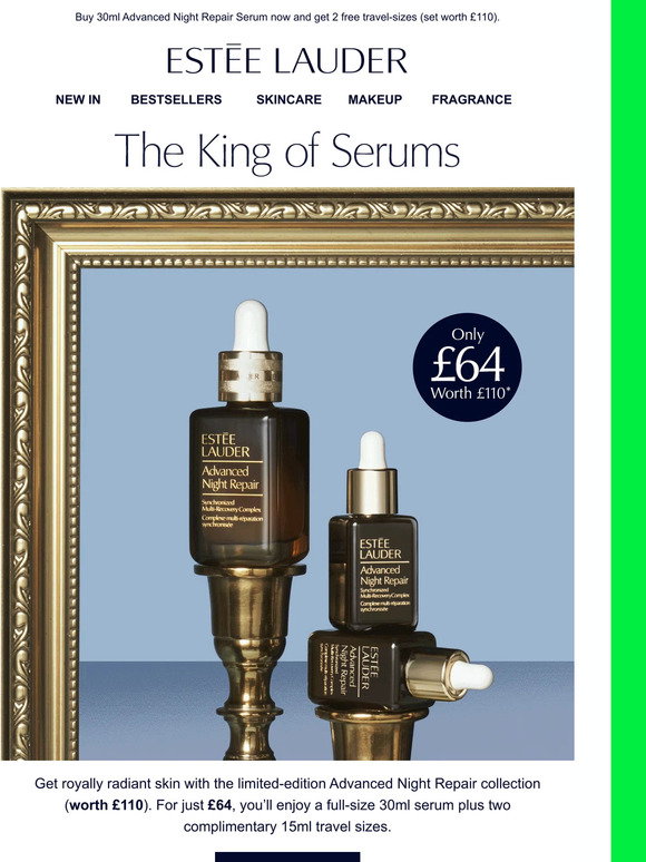 Estée Lauder: Your royal offer, 2 FREE travel-size serums 👑 | Milled