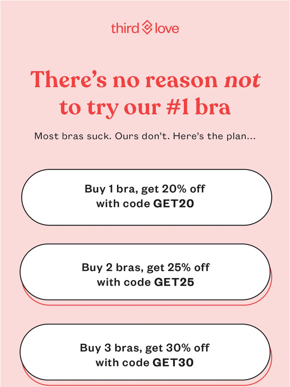 Third Love: 🔴LAST CALL🔴 Save 30% off our #1 bra! | Milled