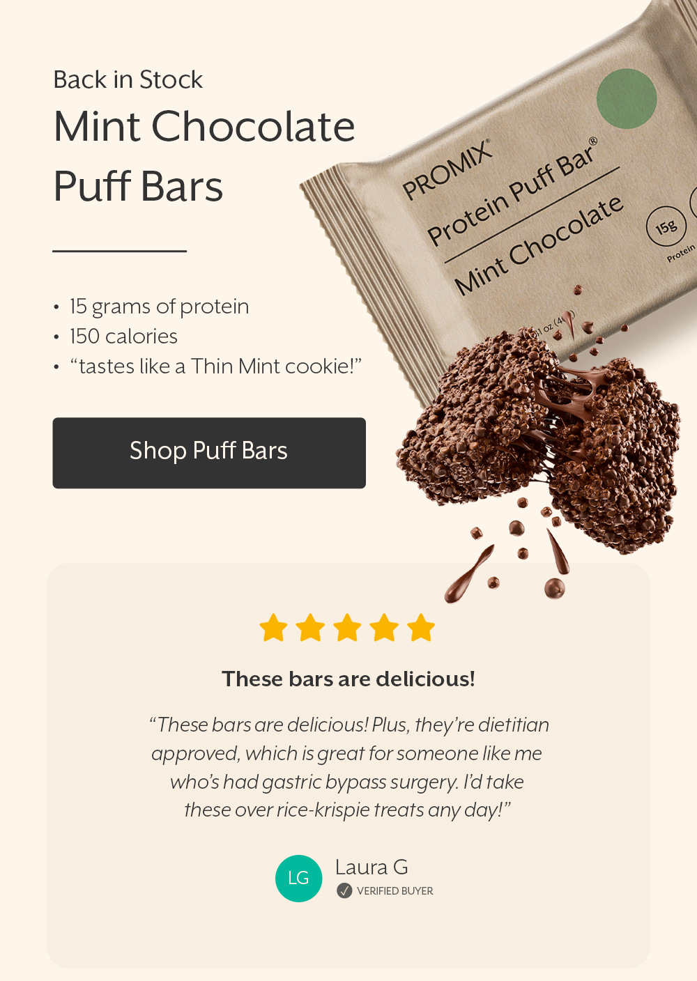 Promix Nutrition: Mint Chocolate Puff Bars are Back | Milled