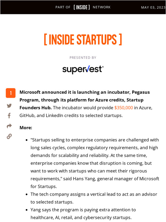 Inside: Microsoft announces Pegasus Program / Seeker Biologics shuts ...