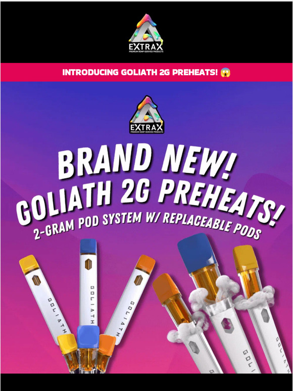 Delta Extrax: 🤯🔥 Brand New! Goliath 2g Preheat Pod System! | Milled