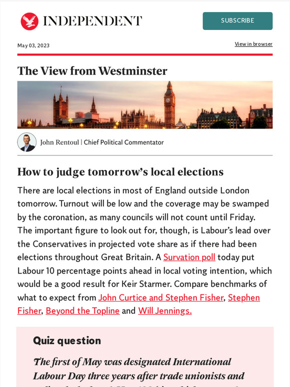 The Independent: How to judge tomorrow’s local elections | Milled