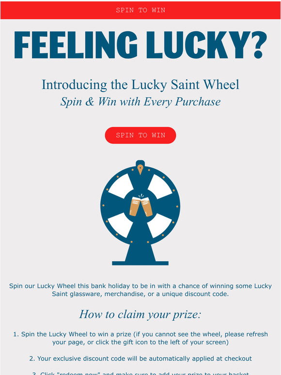Lucky Saint: The Lucky Wheel: Win 15% Off, Merchandise, & More | Milled