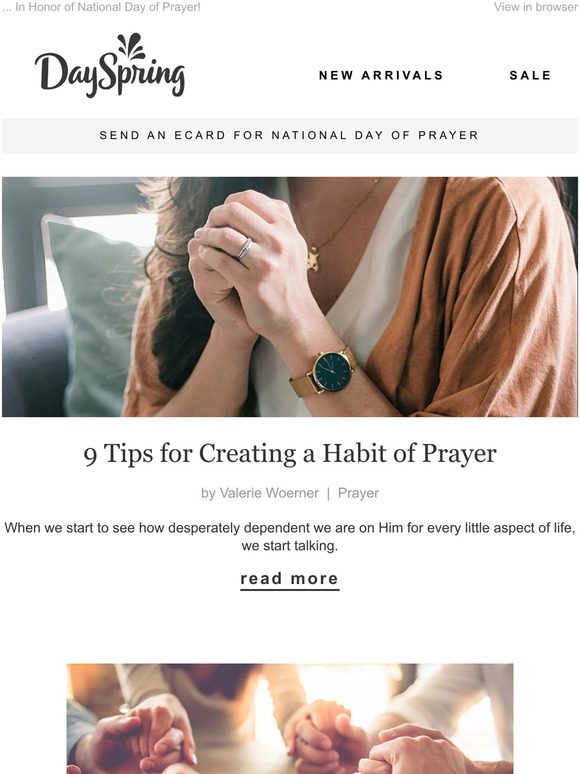 DaySpring: 9 Tips for Creating a Habit of Prayer | Milled