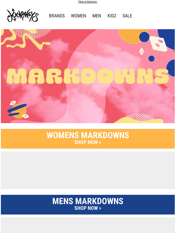 Journeys Email Newsletters: Shop Sales, Discounts, and Coupon Codes