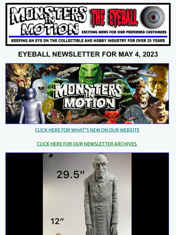Monsters in Motion: Giant Nosferatu Kit, Space 1999 Commlock, Mutants ...