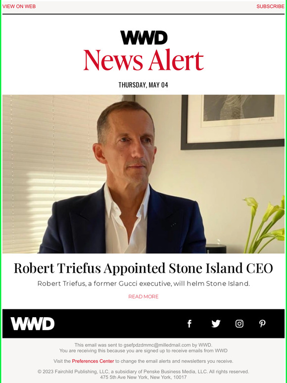 Women's Wear Daily: Robert Triefus Appointed Stone Island CEO | Milled