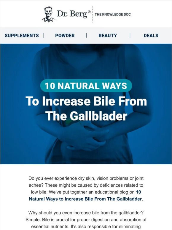 Dr. Berg: 10 Foods to Increase Bile Production | Milled