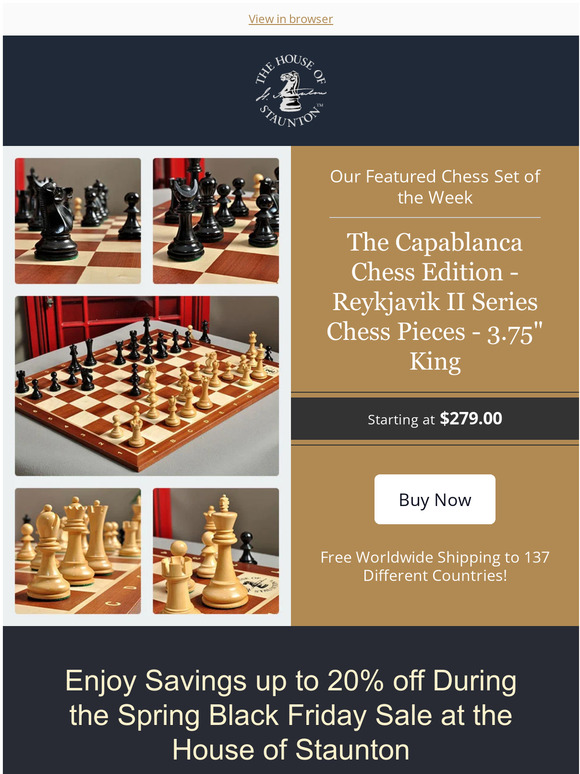 House of Staunton: Our Featured Chess Set of the Week - The Capablanca ...