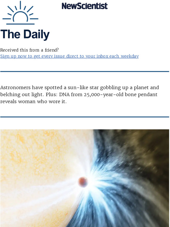 New Scientist: We've seen a star devouring a planet for the first time ...