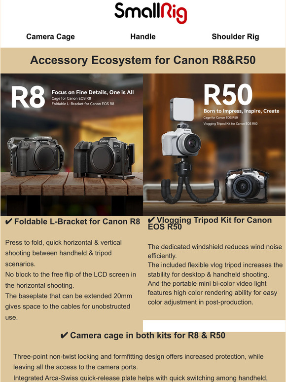 SmallRig: Accessory Ecosystem for Canon R8&R50 | Milled