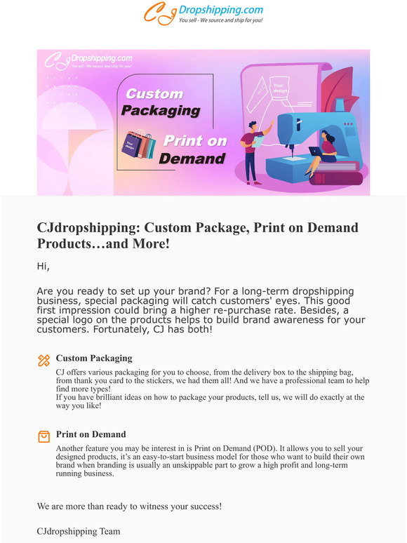 CJdropshipping: CJdropshipping: Custom Package, Print on Demand ...