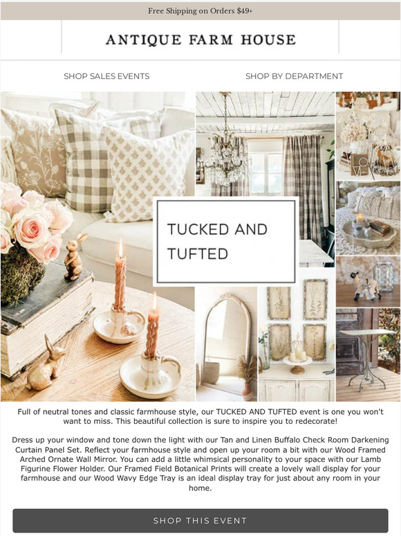 Antique Farmhouse: ️{TUCKED AND TUFTED} event launched... | Milled