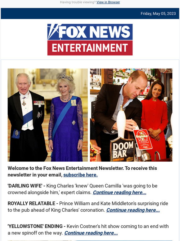 Fox News: King Charles 'knew' Camilla would be crowned Queen; Prince ...