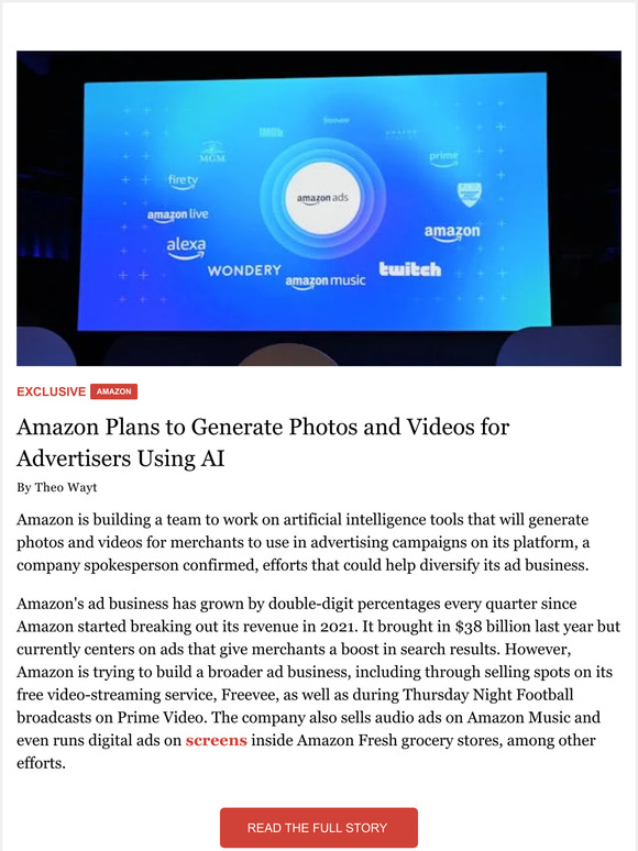 The Information: Exclusive: Amazon Plans to Generate Photos and Videos ...
