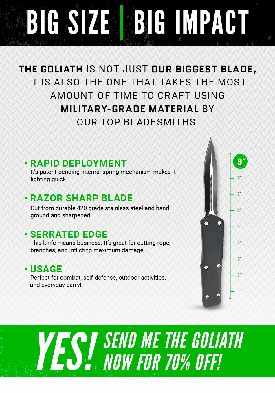 Guns.com: "Full Auto" GOLIATH 9" Knife Special (Our BIGGEST Automatic ...