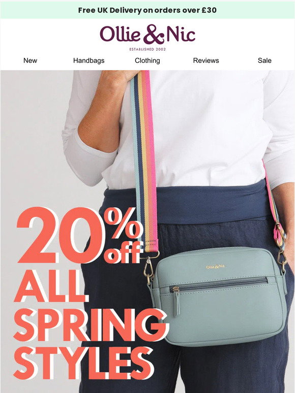 Ollie&Nic: Pick your bag, add an extra strap, all with 20% off 🌸 | Milled