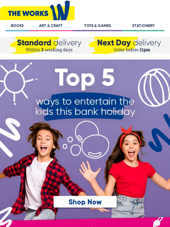 The Works: 5 top tips for bank holiday fun⚽📚 ️ | Milled