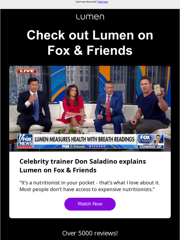 Lumen: Check out Lumen on Fox & Friends! | Milled