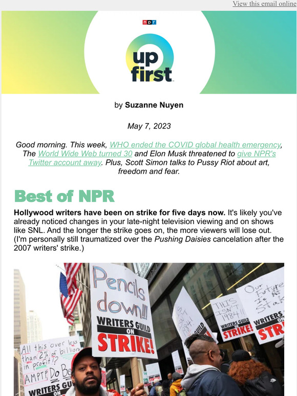NPR: The writers' strike means viewers lose out. But there's a lot for ...