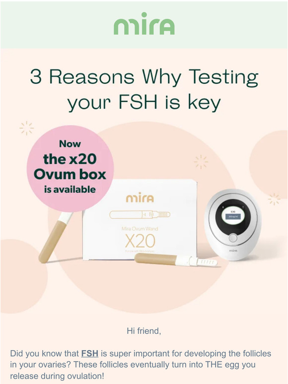 Mira Fertility: Why you need to track your FSH 💚 | Milled