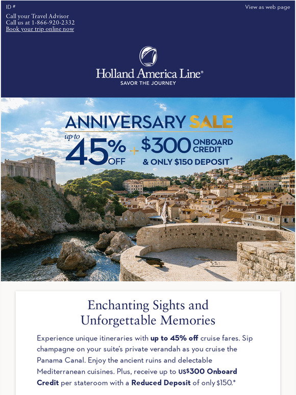 Holland America Line: See the world with up to 45% off cruise fares ...