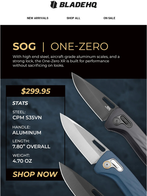 Blade HQ: SOG One-Zero - Sleek Elegance That Performs! | Milled