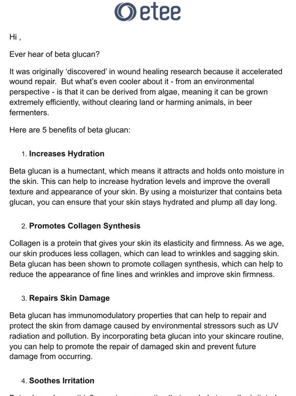 Etee: The Power of Beta Glucan: 5 Benefits You Need to Know | Milled
