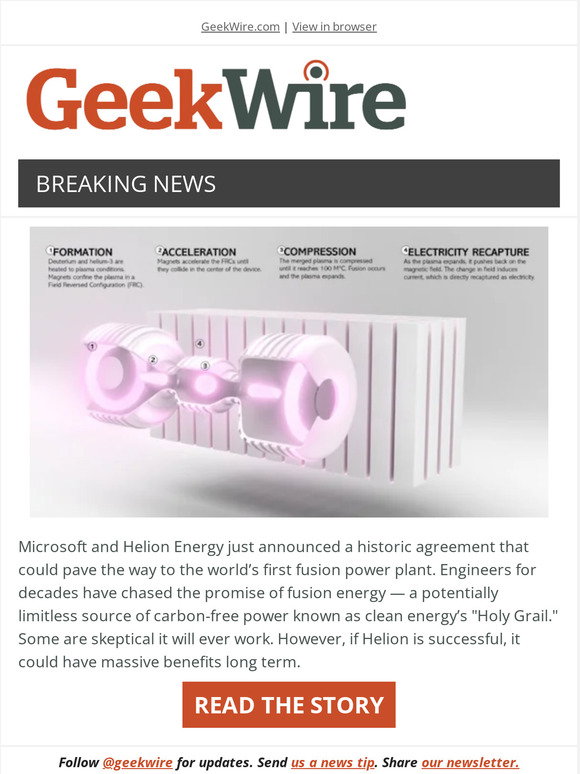 GeekWire: Microsoft and Helion want to build the world’s first fusion ...