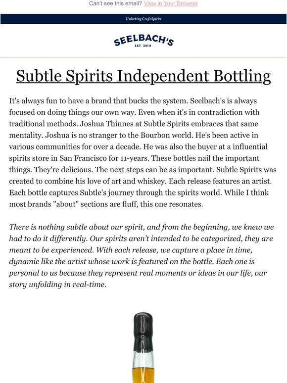 Seelbachs: Introducing Subtle Spirits! And Their Less Than Subtle ...