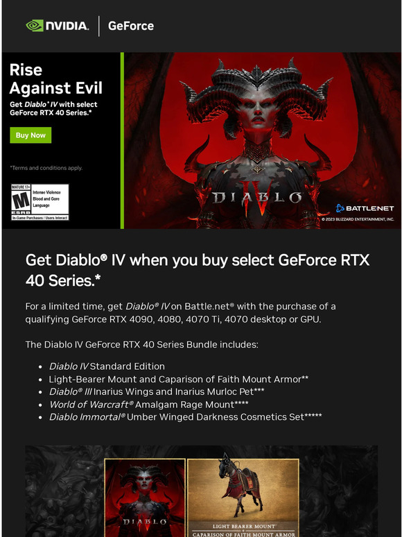 Nvidia: Get Diablo® IV with select GeForce RTX 40 Series | Milled