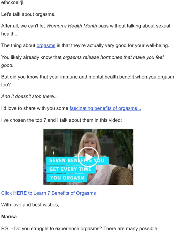 Marisa Peer: Discover 7 Benefits You Get Every Time You Orgasm… | Milled